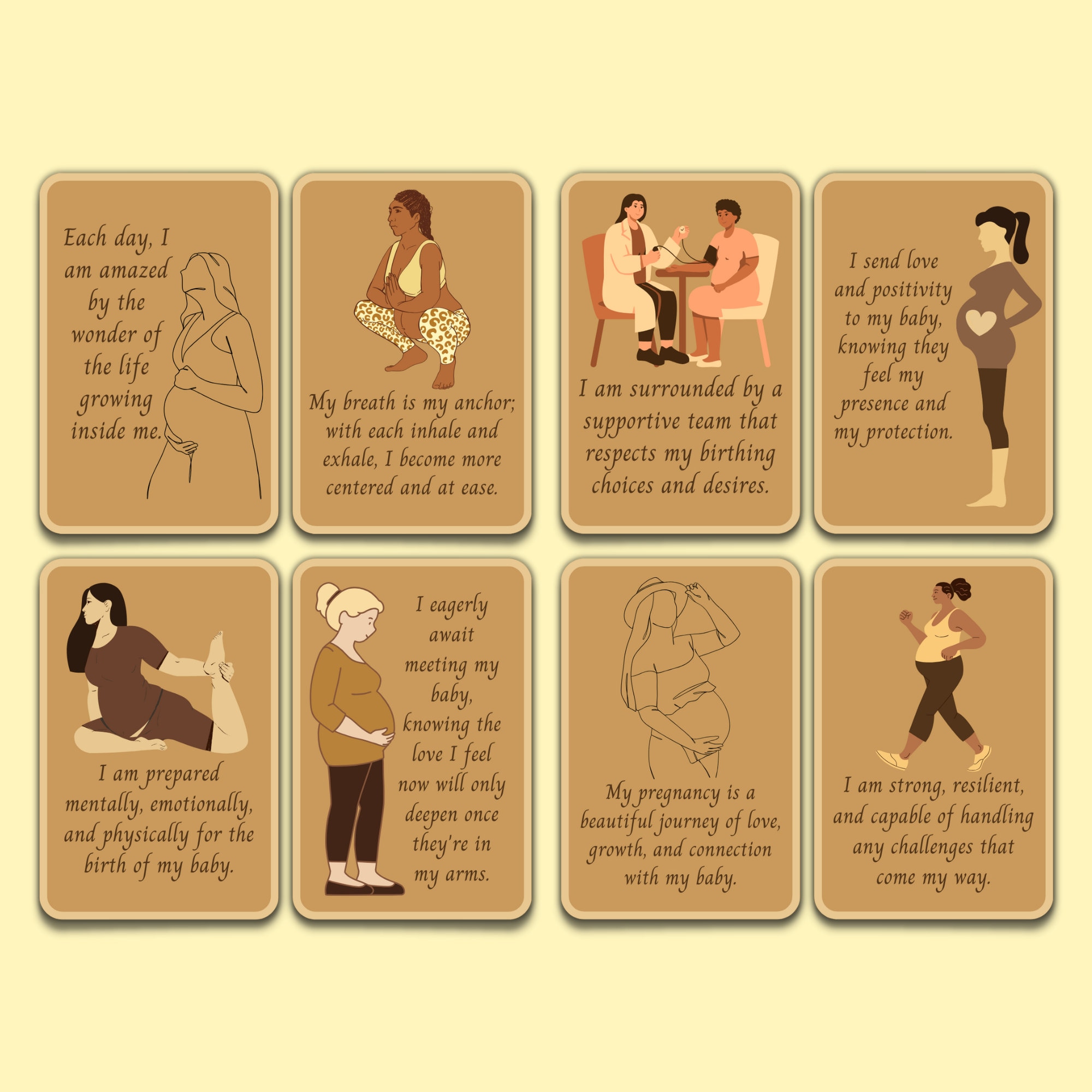 40 Printable Pregnancy and Birth Affirmation Cards, Gift for Pregnant ...