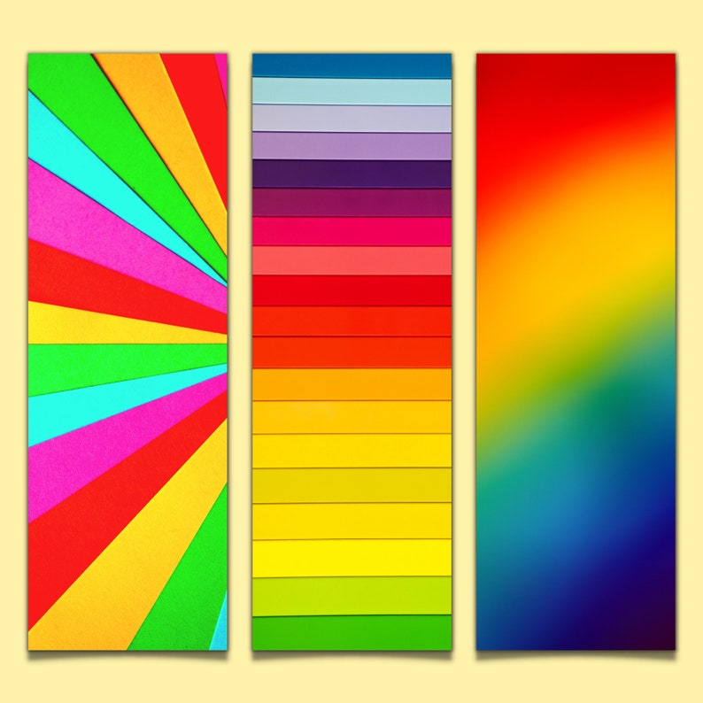 Printable Rainbow Bookmark Set, Rainbow Bookish Bookmarks, Gift for ...