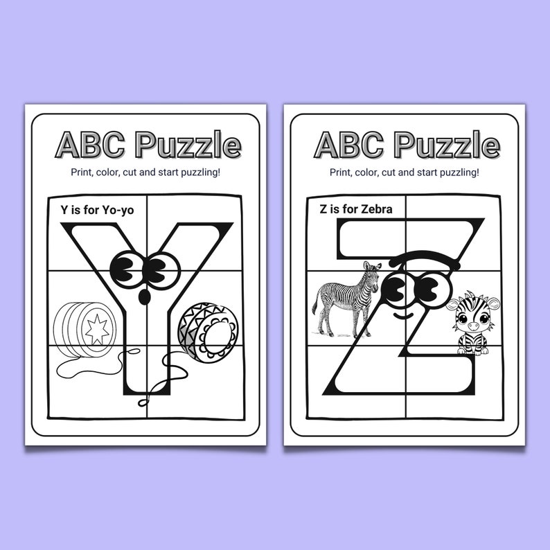 Printable Alphabet Coloring Puzzle Worksheets, Preschool Printables for ...