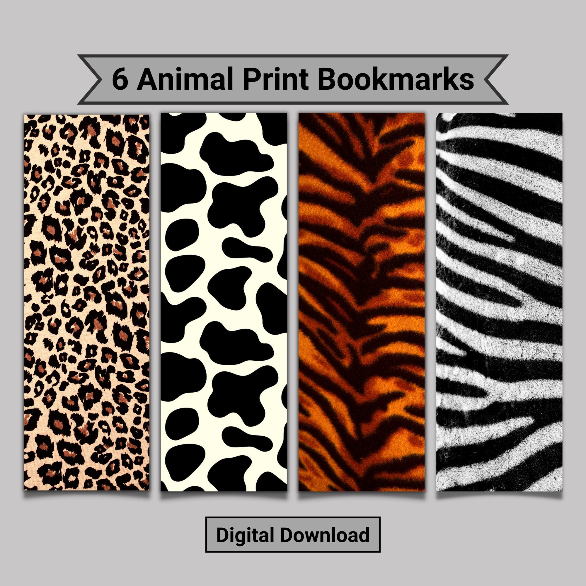 Printable Animal Print Bookmark Set, Bookish Bookmarks, Gift for Book ...