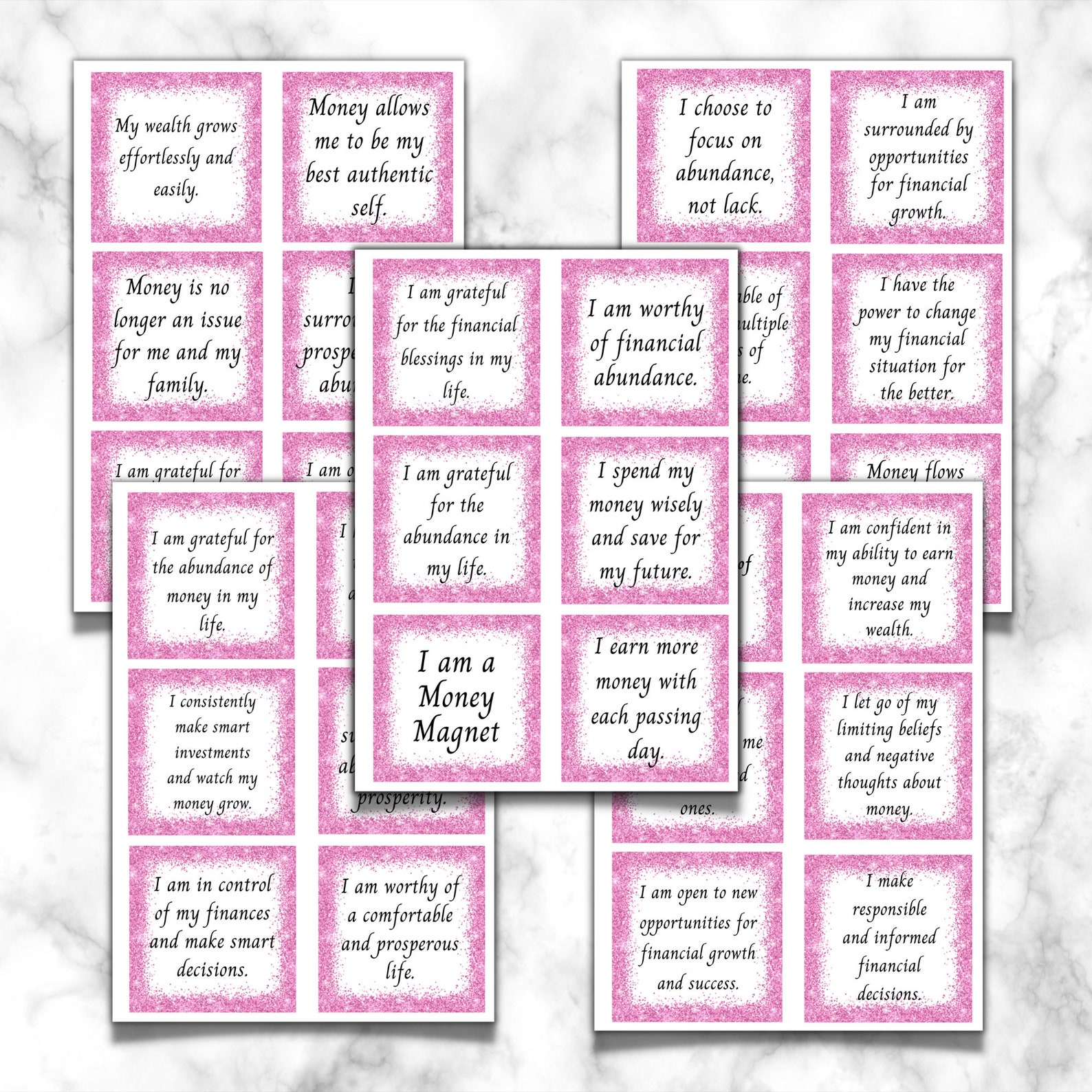 30 Printable Money Affirmation Cards, Financial Abundance & Wealth ...
