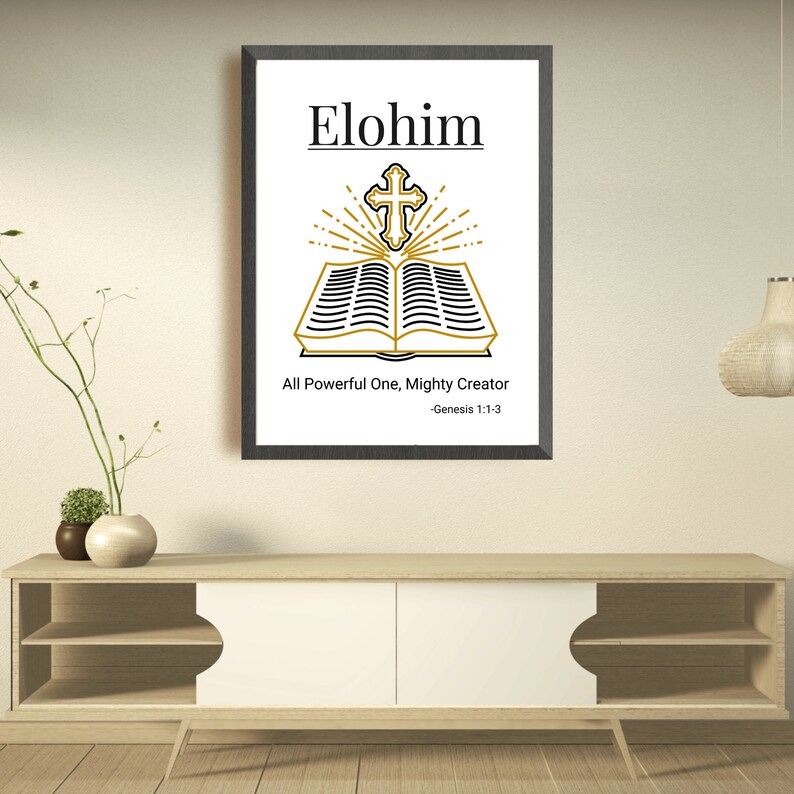 Printable Hebrew Names of God Elohim Wall Art, Names of Jesus Christ ...