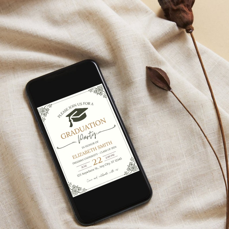 Editable Graduation Party Invitation Canva Template, Grad Party Invite ...