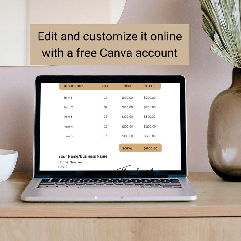 Professional Sales Invoice Template, Printable Small Business Invoice, Custom Invoice Form ...