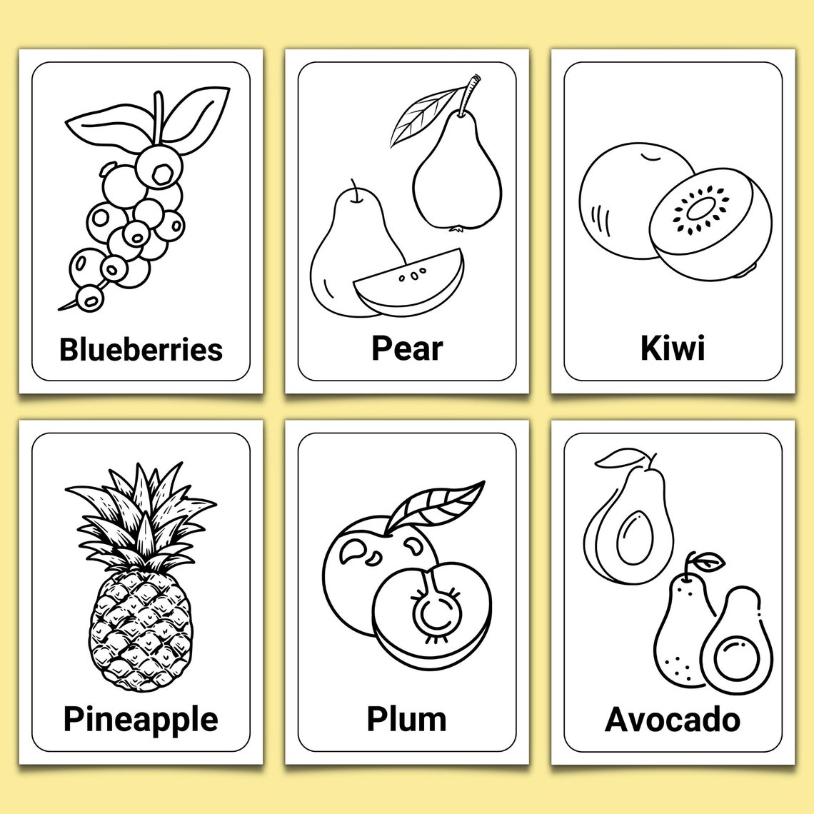 Printable Fruits Coloring Book Worksheets, Preschool Printables for ...