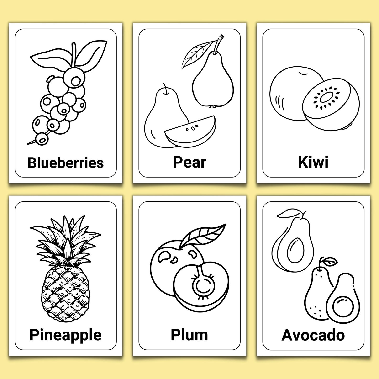 Printable Fruits Coloring Book Worksheets, Preschool Printables for ...