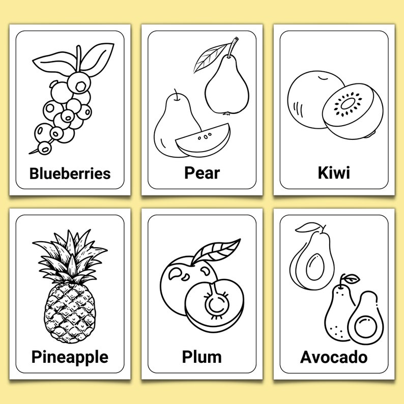 Printable Fruits Coloring Book Worksheets, Preschool Printables for ...