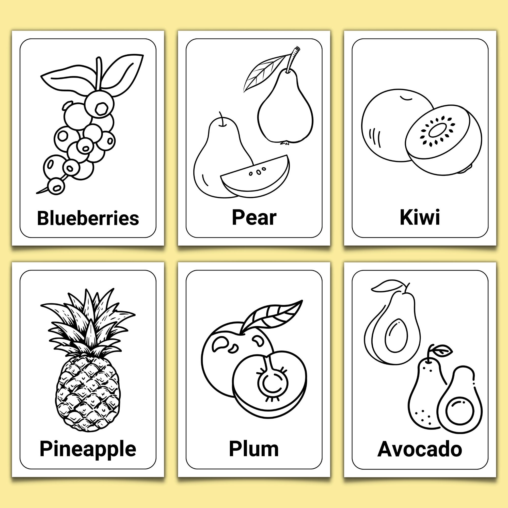Printable Fruits Coloring Book Worksheets, Preschool Printables for ...