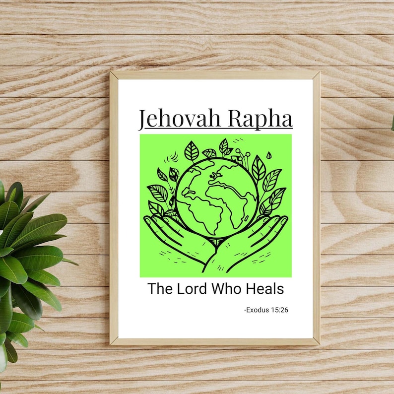 Printable Hebrew Names of God Jehovah Rapha Wall Art, Names of Jesus ...