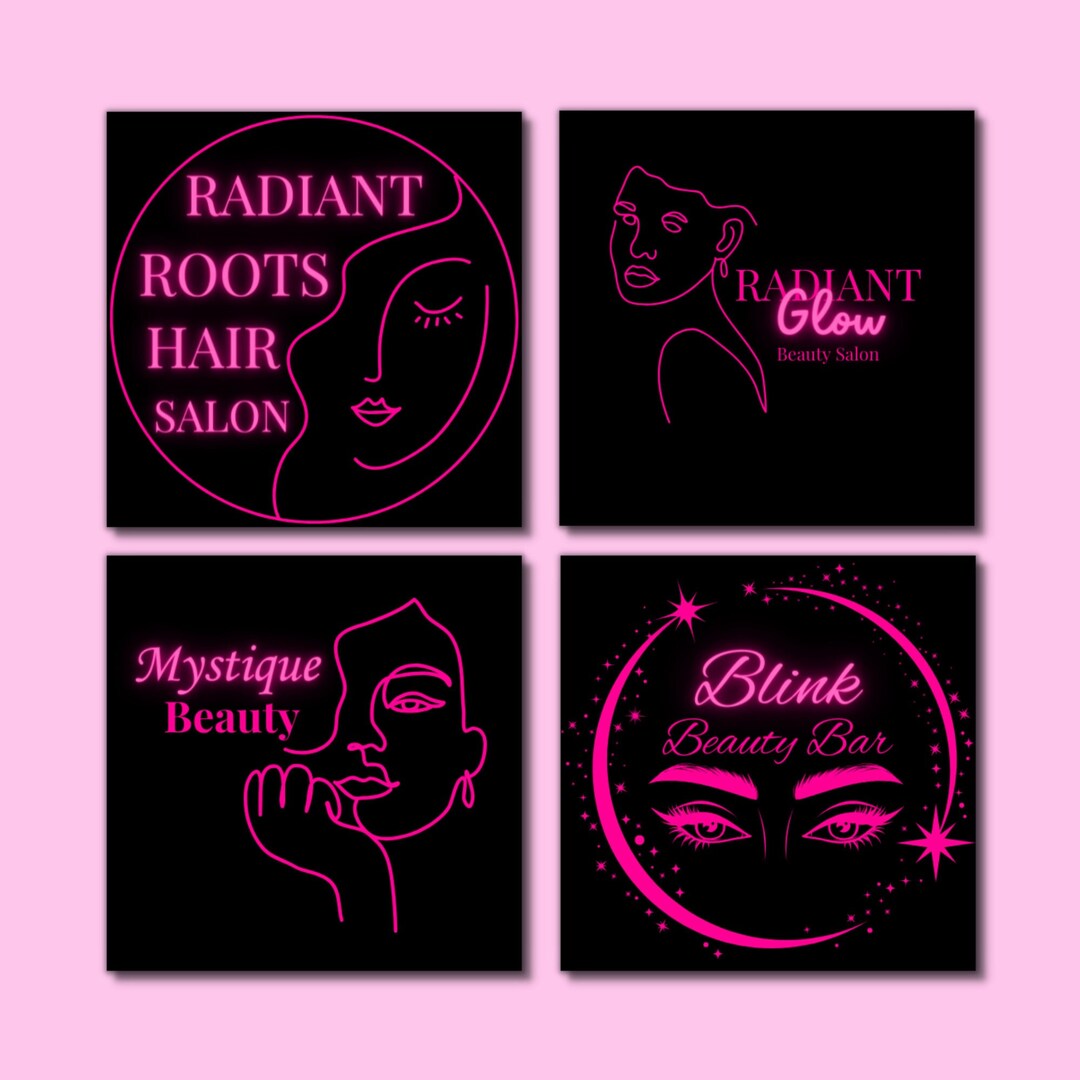 Premade Black and Pink Beauty Logo, Professional Business Logo Canva ...