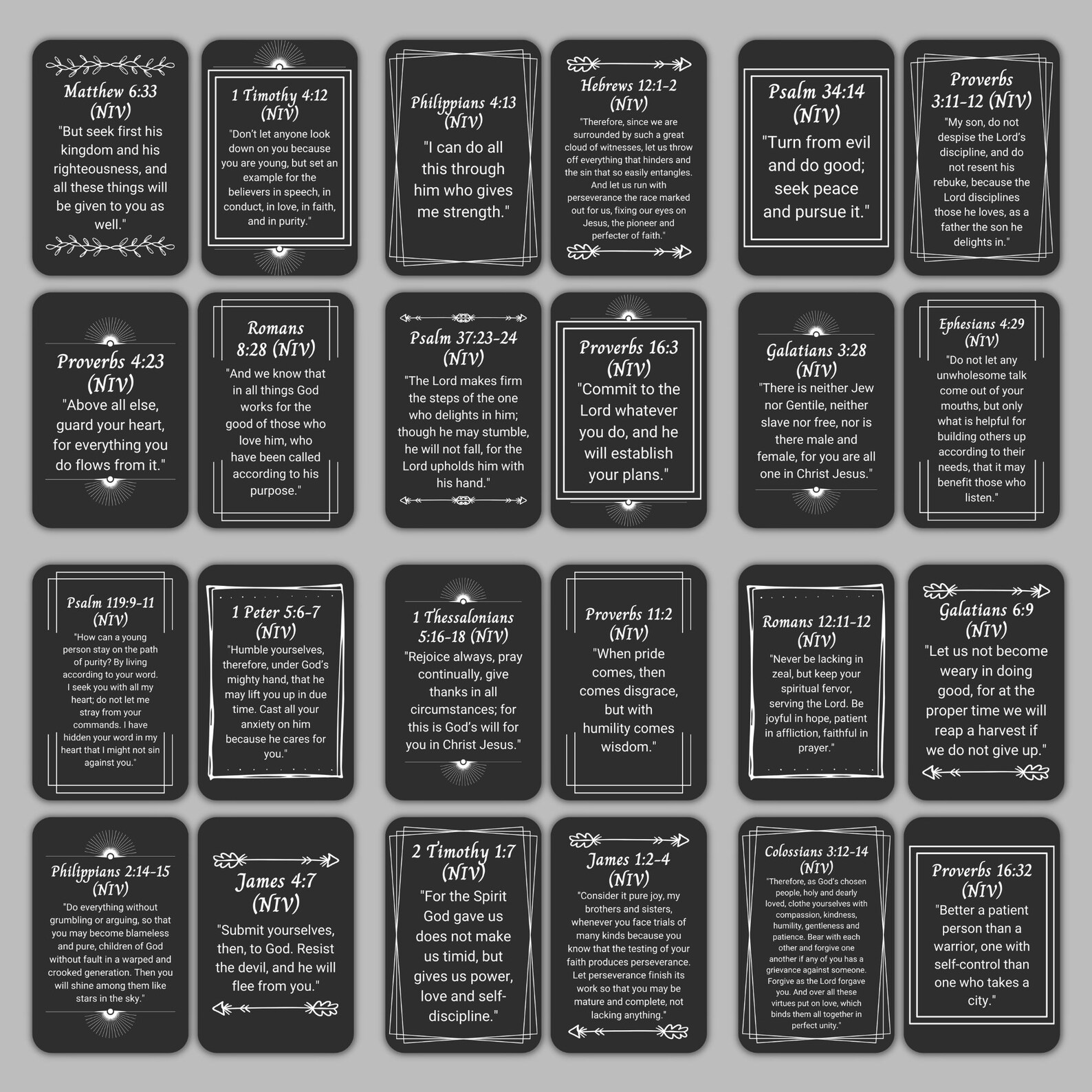 50 Printable Bible Verse Cards for Men, Bible Study Tools, Memory Verse ...