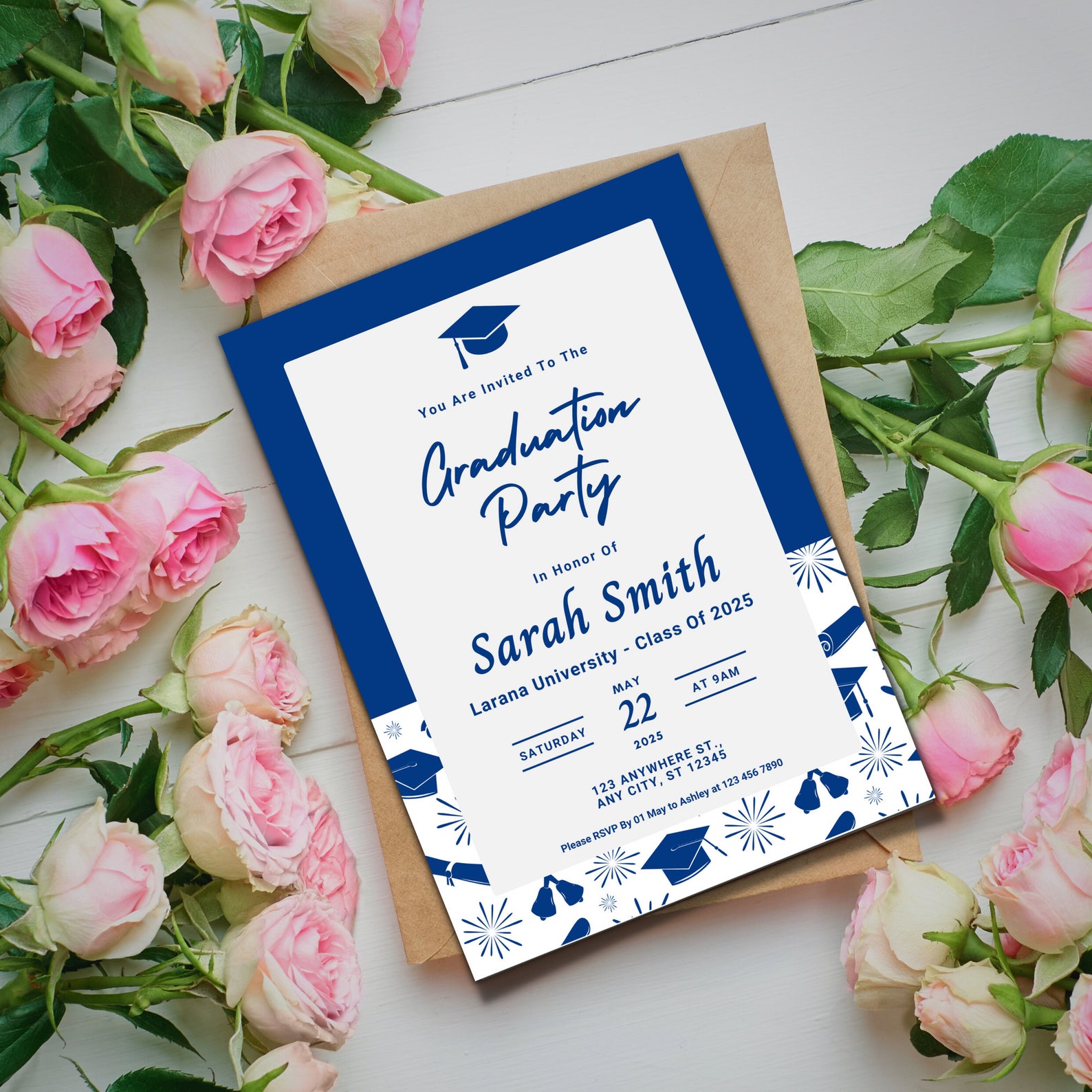 Editable Graduation Party Invitation Canva Template, Grad Party Invite ...
