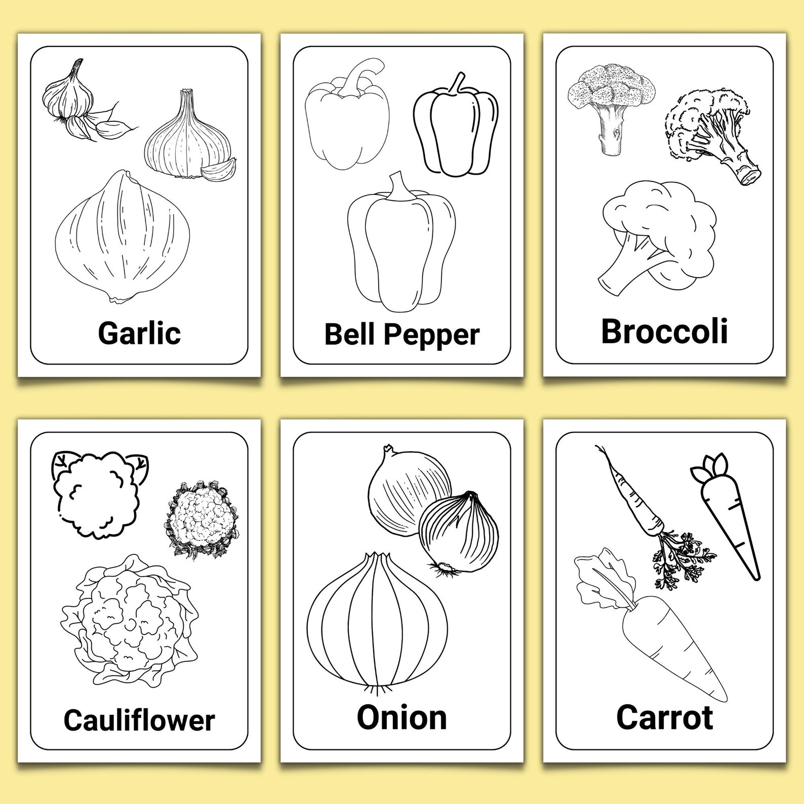 Printable Vegetable Coloring Book Worksheets, Preschool Printables for ...