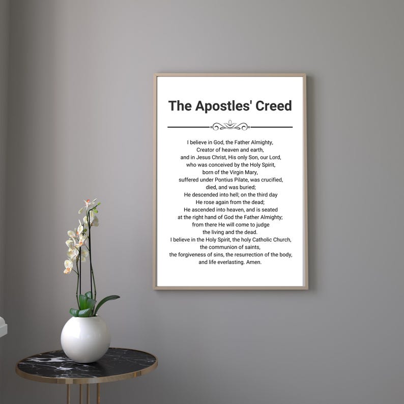 Apostles' Creed Wall Art: Christian Scripture Printable (digital ...