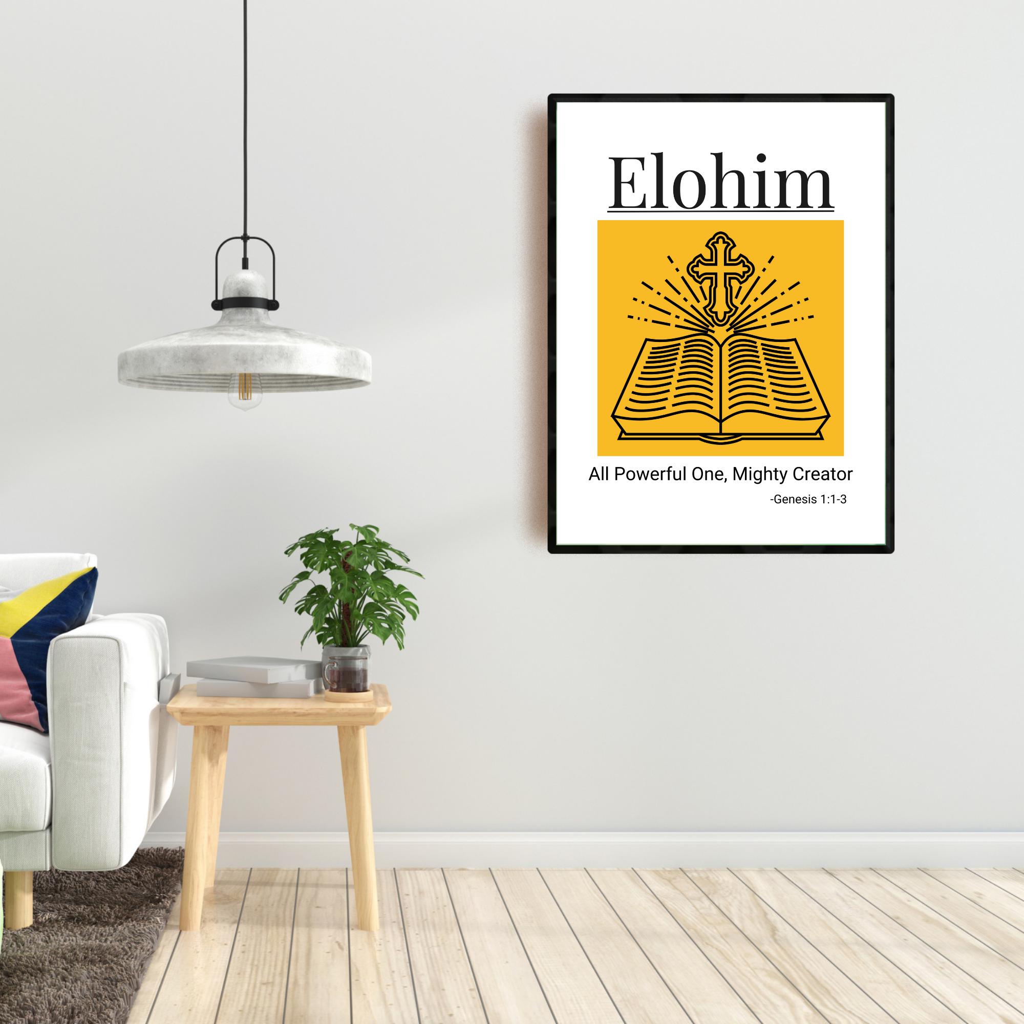Printable Hebrew Names of God Elohim Wall Art, Names of Jesus Christ ...