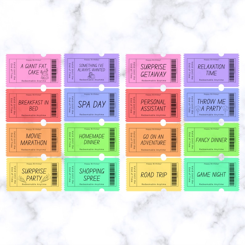 40 Printable Birthday Coupons, Birthday Vouchers, Birthday Gift Ideas ...