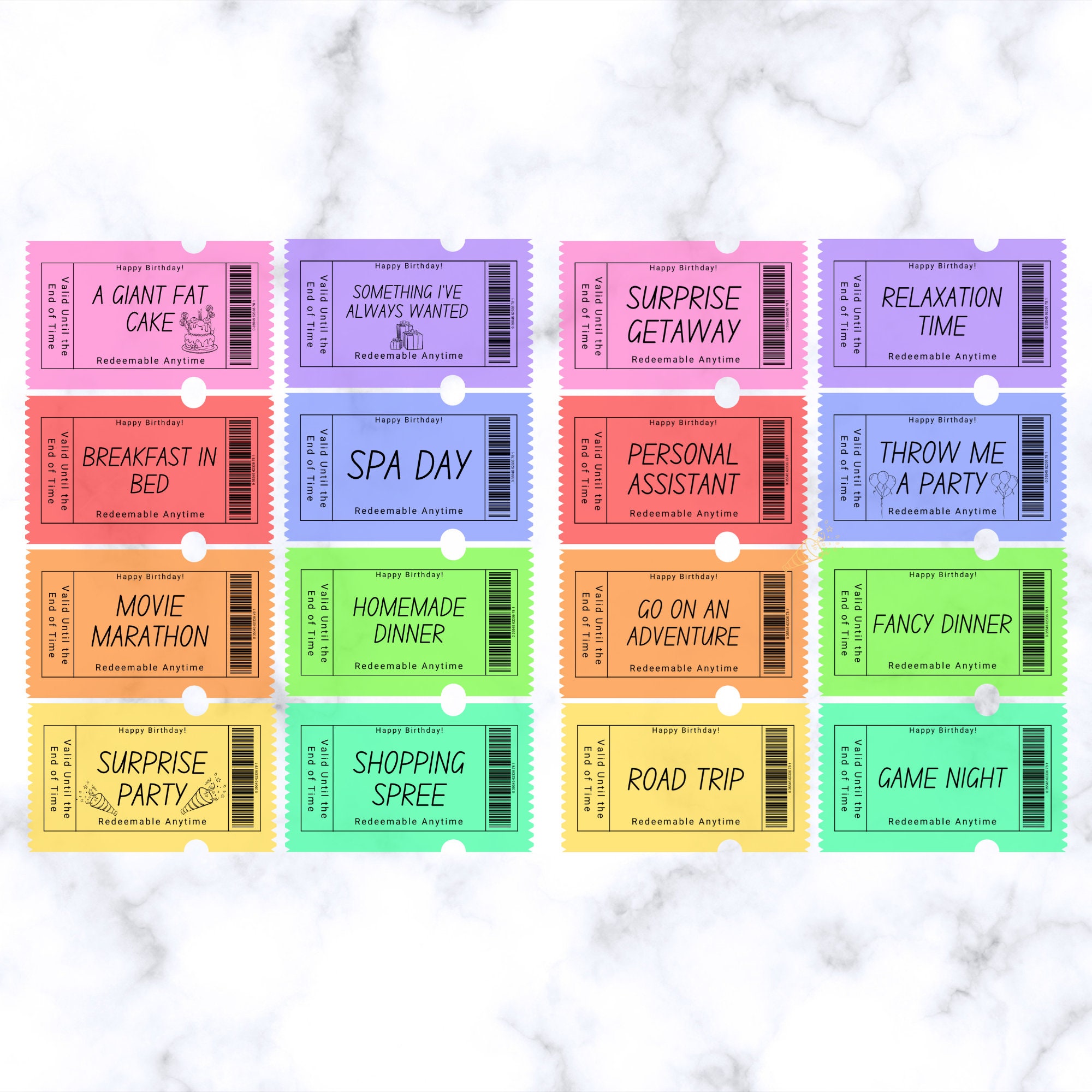 40 Printable Birthday Coupons, Birthday Vouchers, Birthday Gift Ideas ...