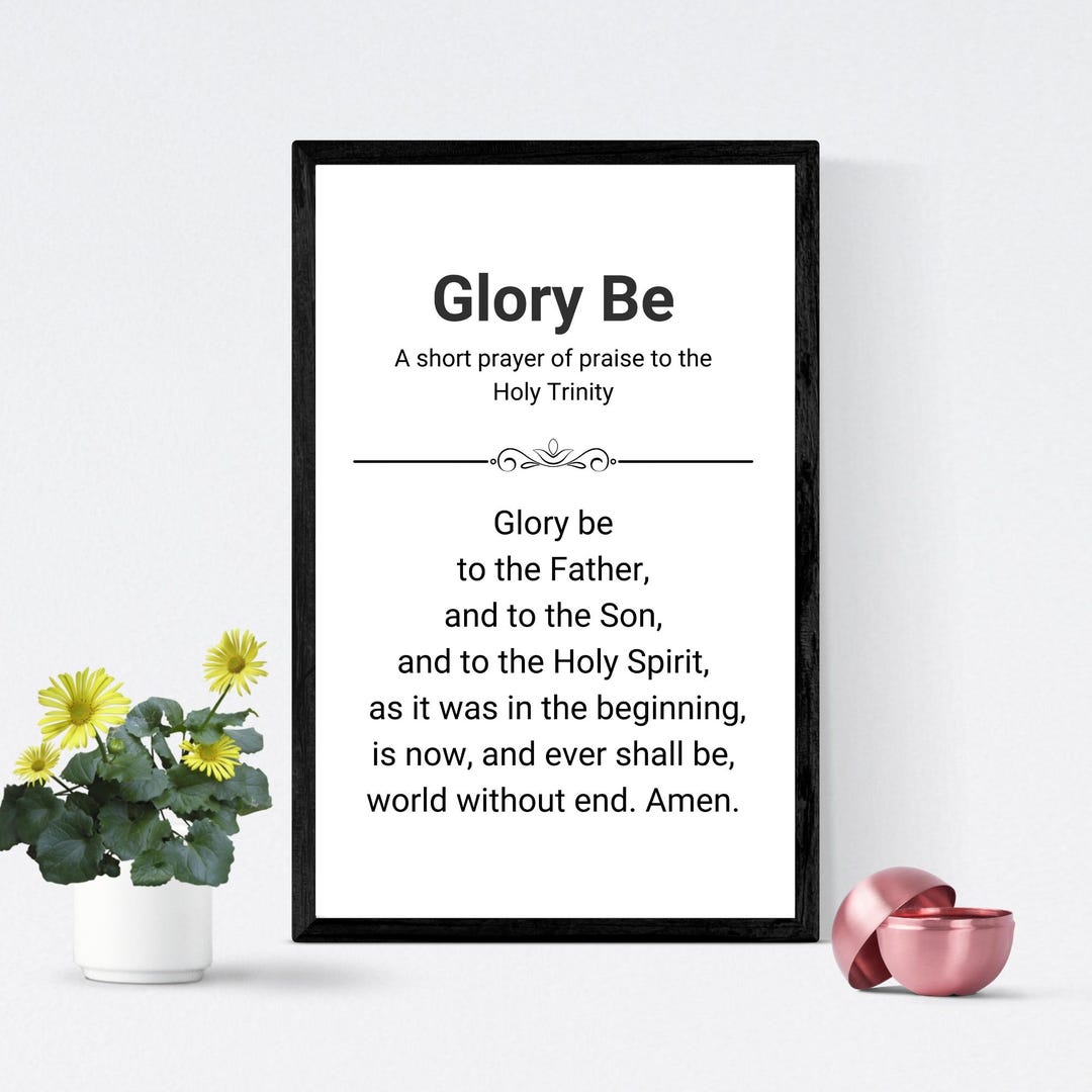 Glory Be Prayer Printable Wall Art: Minimalist Christian Home Decor ...