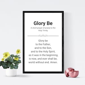 Printable Glory Be Prayer Wall Art, Modern Christian Minimalist ...