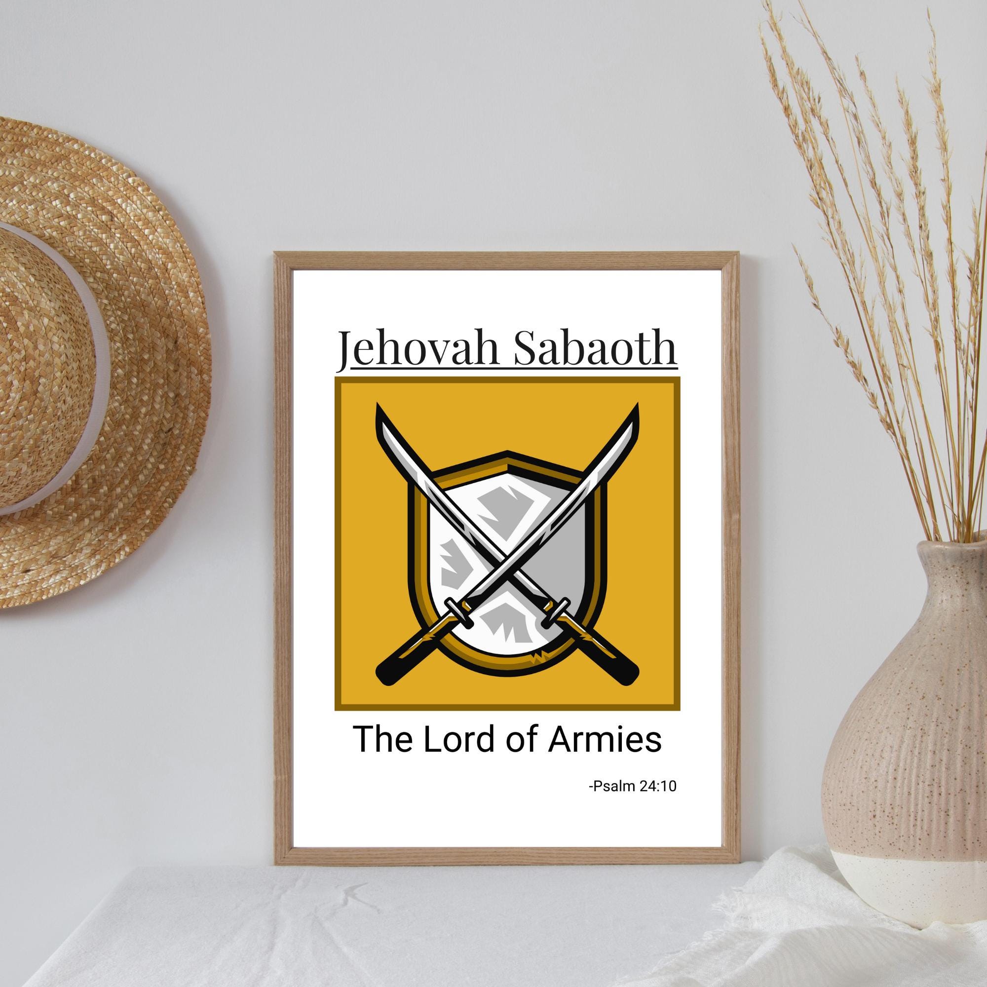 Printable Hebrew Names of God Jehovah Sabaoth Wall Art, Names of Jesus ...