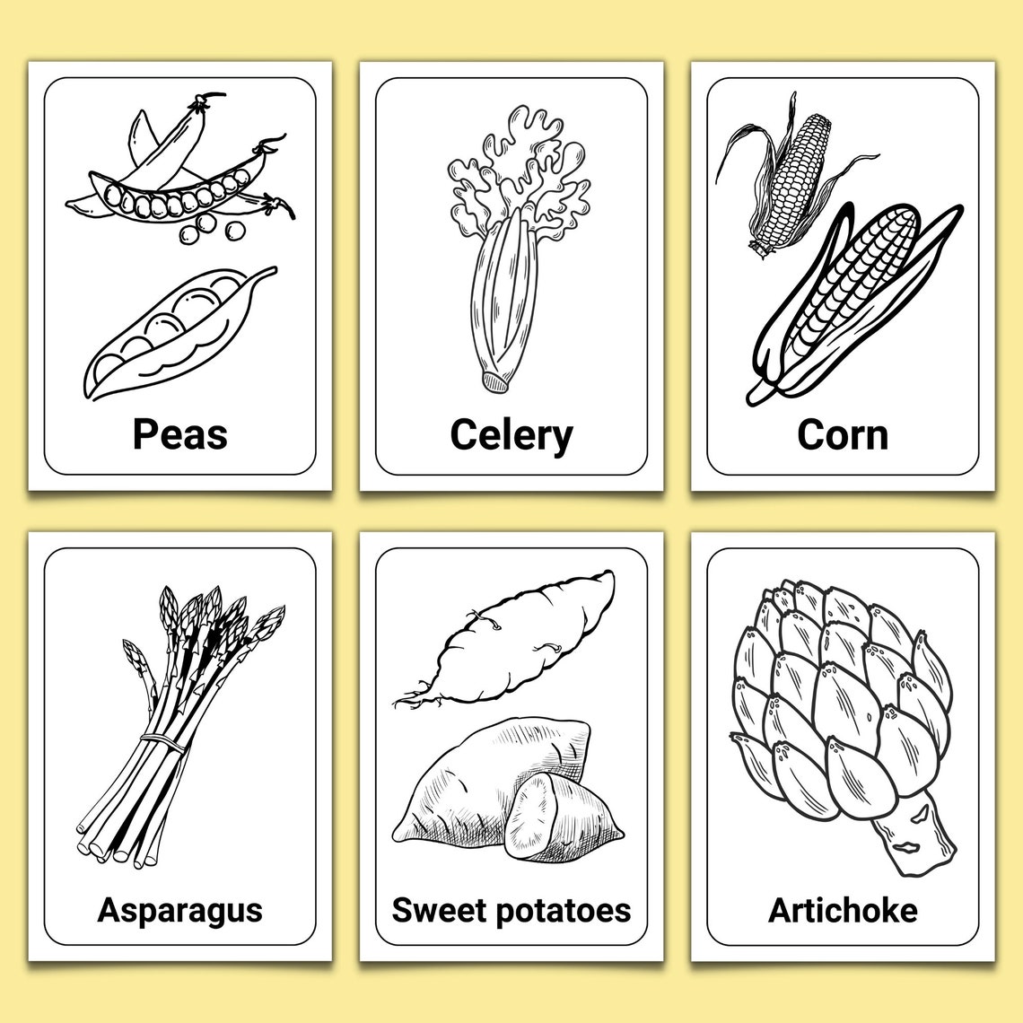 Printable Vegetable Coloring Book Worksheets, Preschool Printables for ...