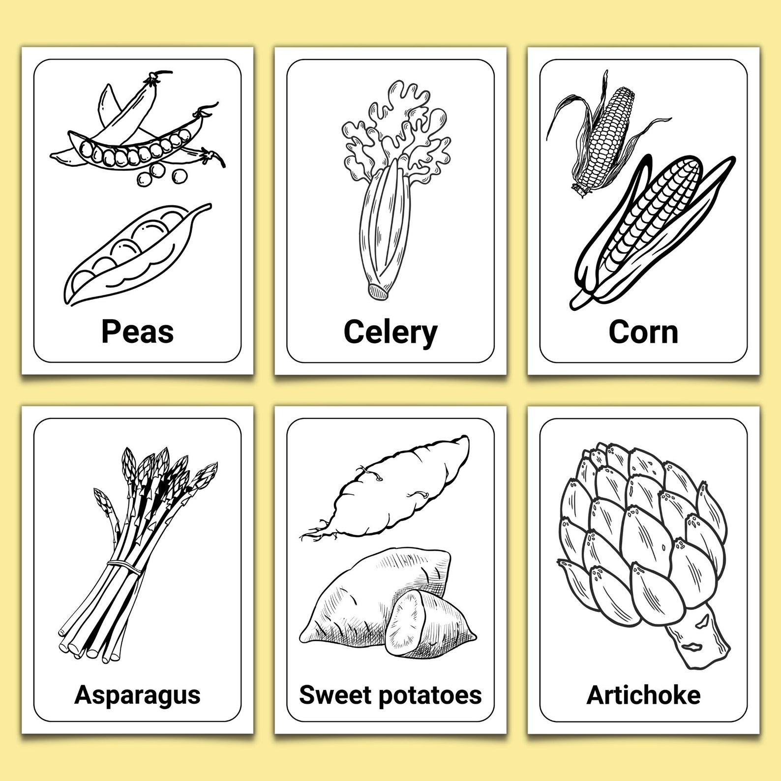 Printable Vegetable Coloring Book Worksheets, Preschool Printables for ...