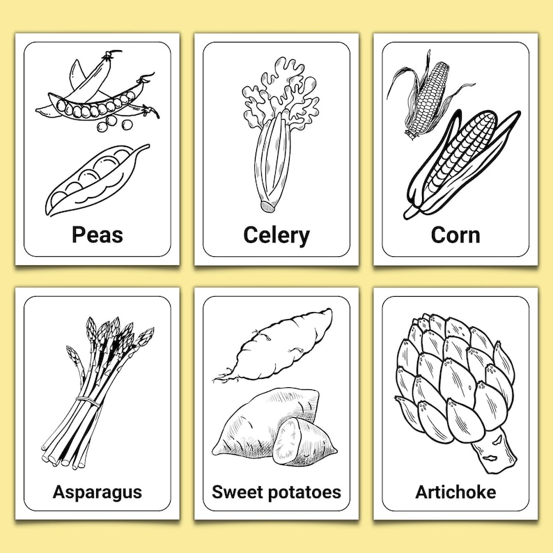 Printable Vegetable Coloring Book Worksheets, Preschool Printables for ...