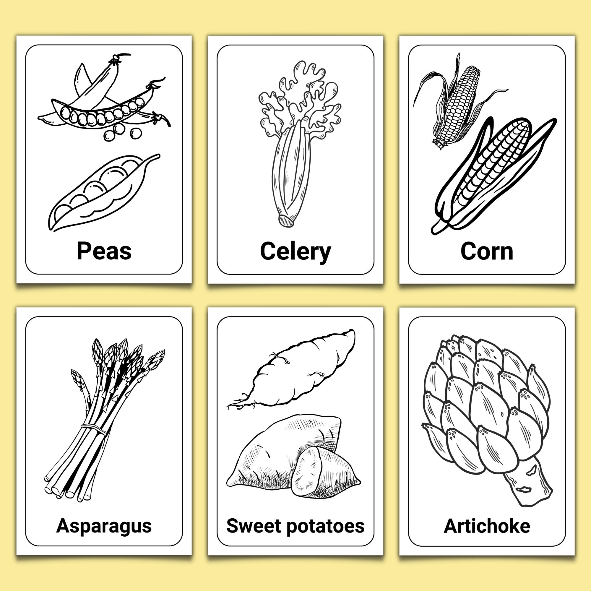 Printable Vegetable Coloring Book Worksheets, Preschool Printables for ...