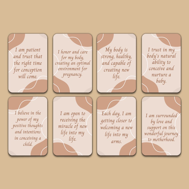 50 Printable Fertility Affirmation Cards, Trying to Conceive ...