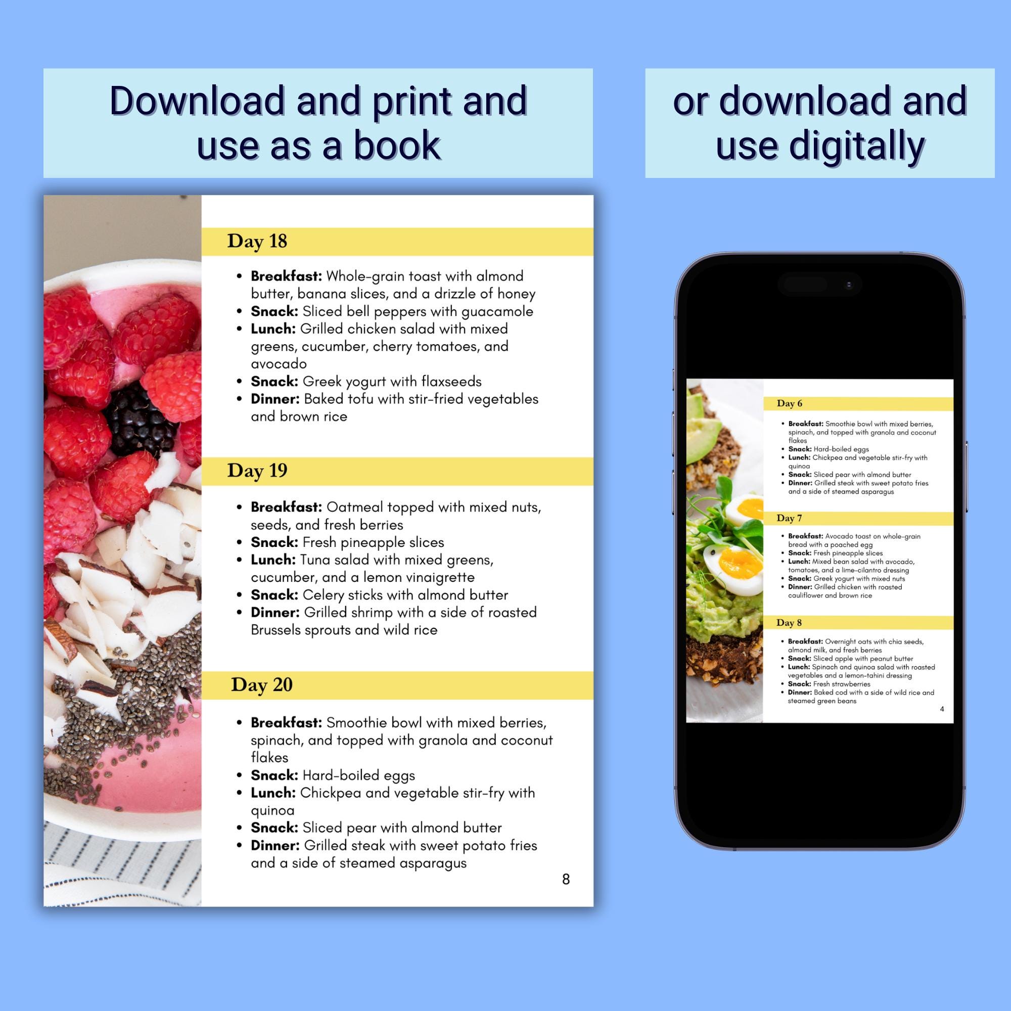 Printable 30 Day Clean Eating Meal Plan & Grocery List, Healthy ...