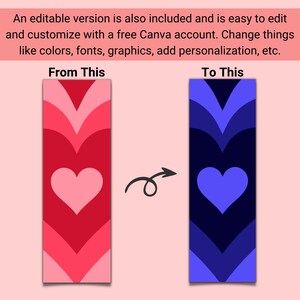 Printable Hearts Bookmark Set, Cute Bookish Bookmarks, Gift for Book ...