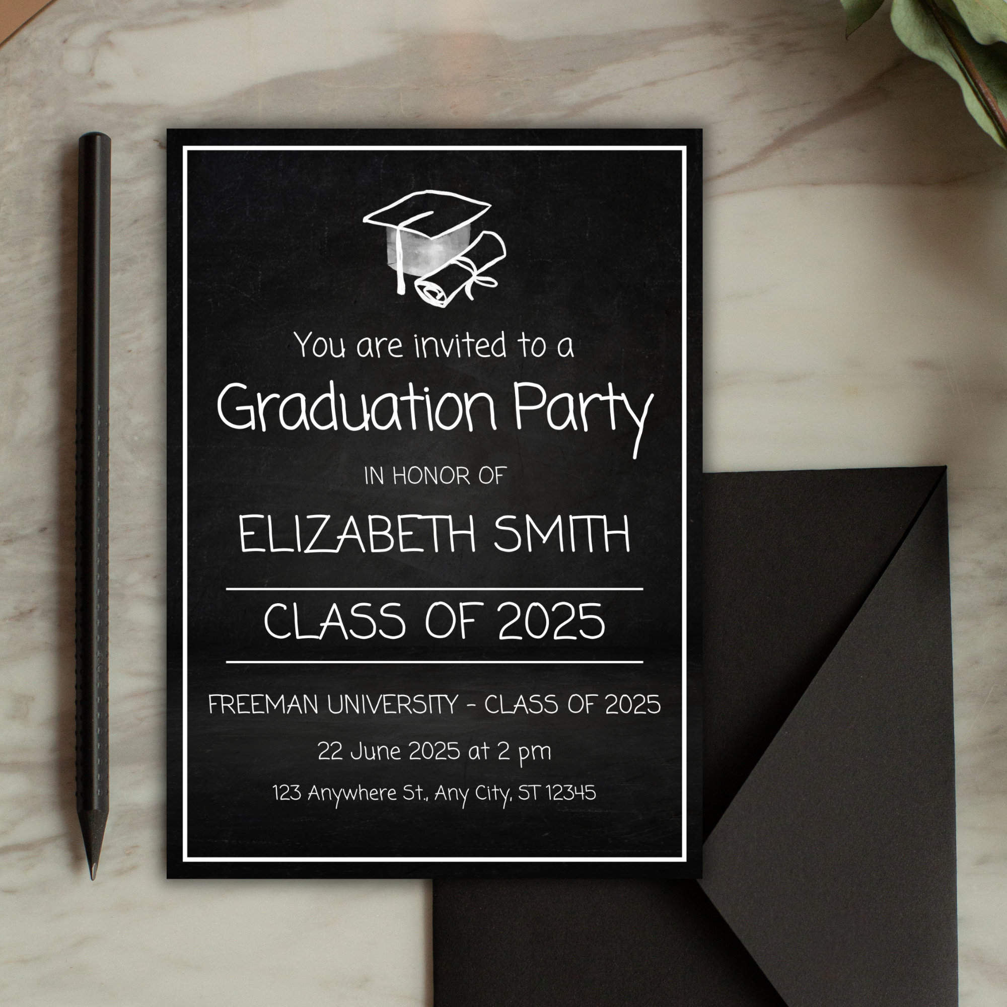 Editable Graduation Party Invitation Canva Template, Grad Party Invite ...