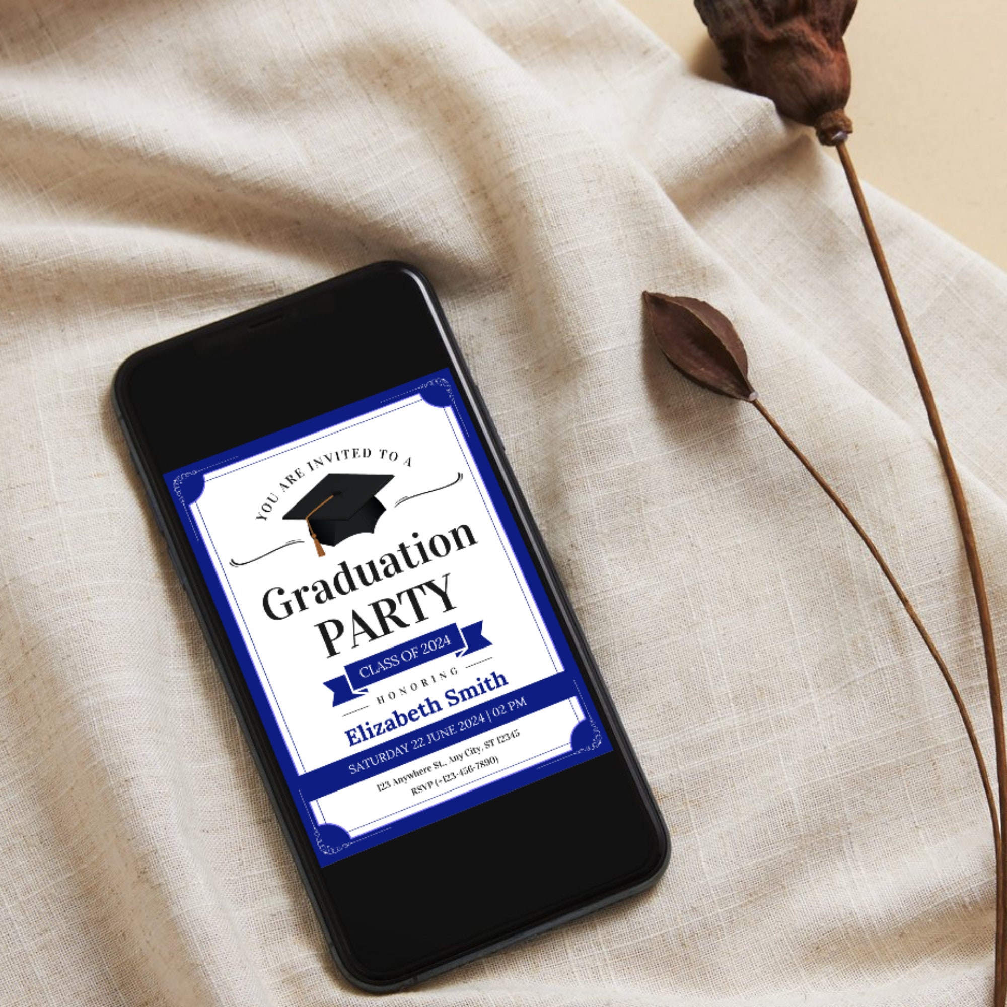 Editable Graduation Party Invitation Canva Template, Grad Party Invite ...