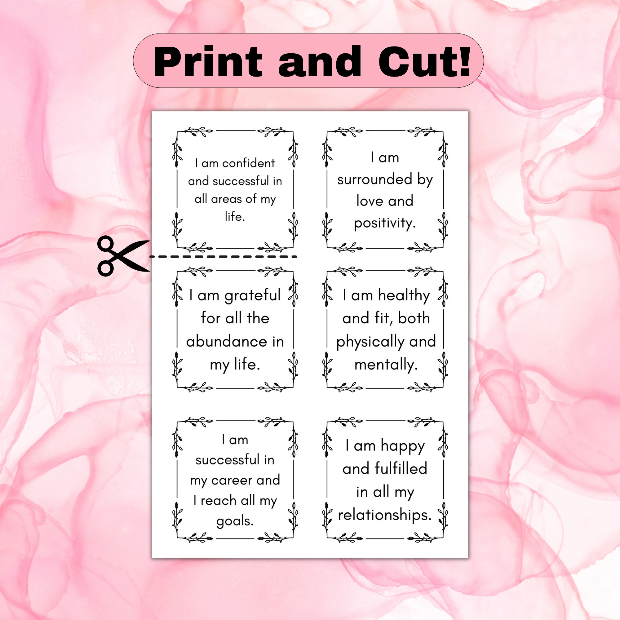 90 Printable Positive Affirmation Cards, Financial Abundance & Wealth ...