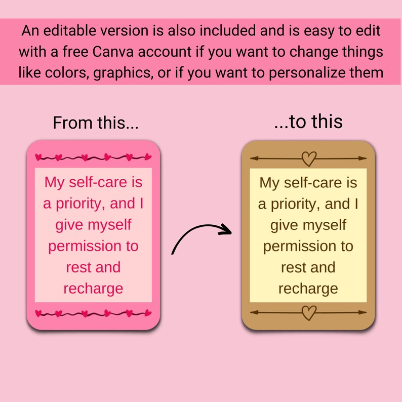 40 Printable Self-care Affirmation Cards for Women, Positive Daily ...