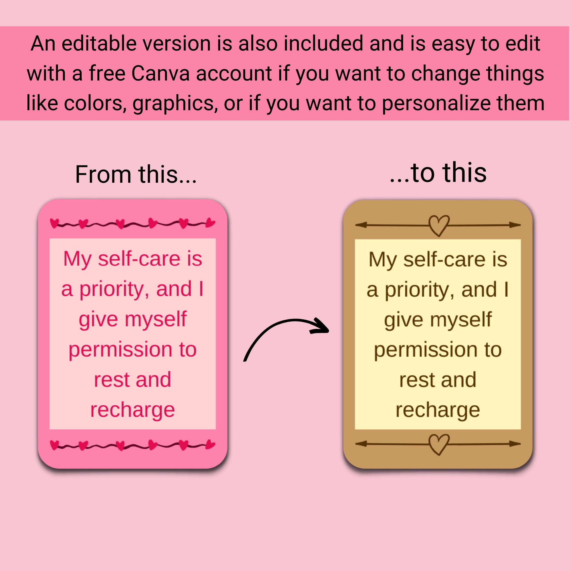 40 Printable Self-care Affirmation Cards for Women, Positive Daily ...