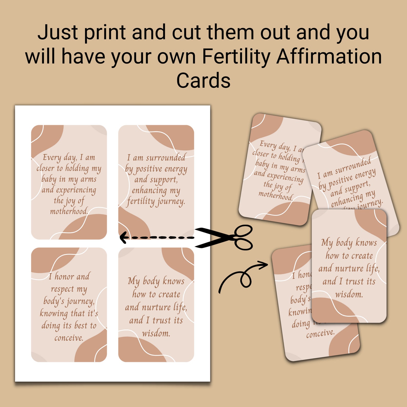 50 Printable Fertility Affirmation Cards, Trying to Conceive ...
