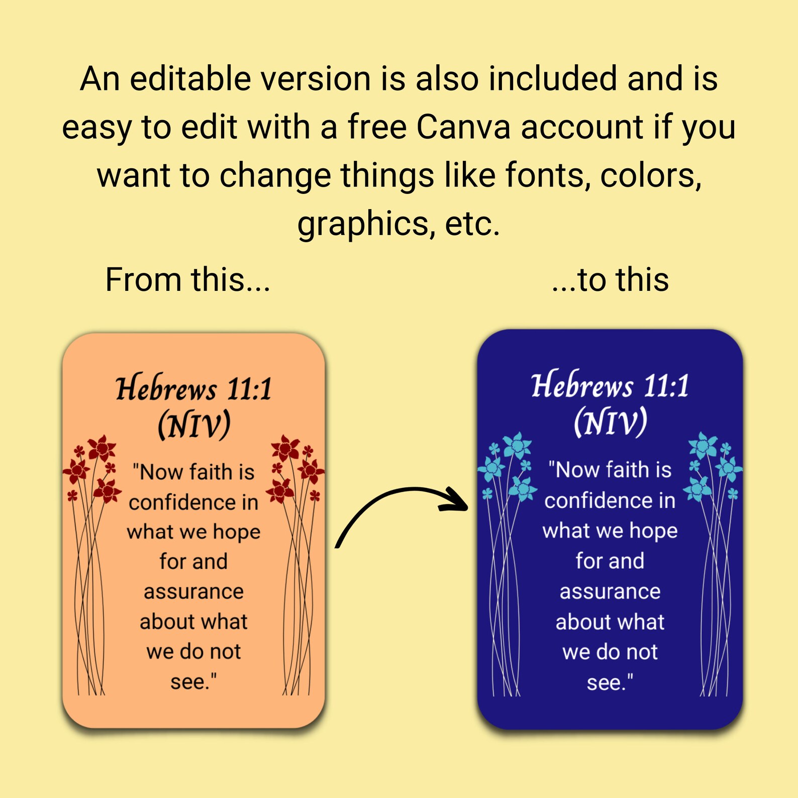 Printable Bible Verse Cards About Faith, Bible Study Tools, Memory ...