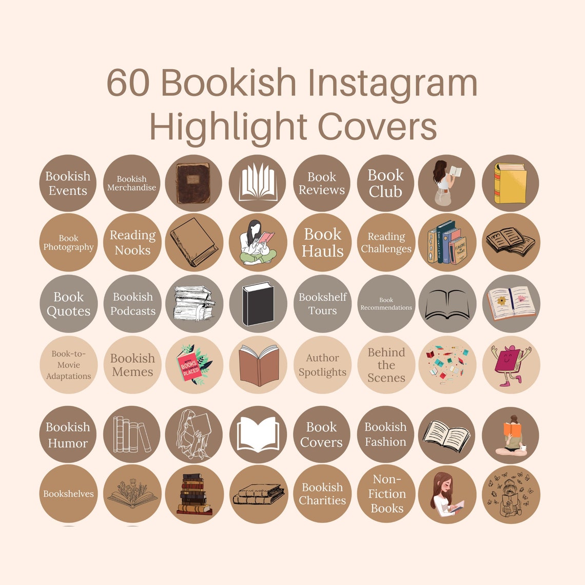 Bookish Instagram Highlight Covers, Book IG Icons, Book Lover Gift ...