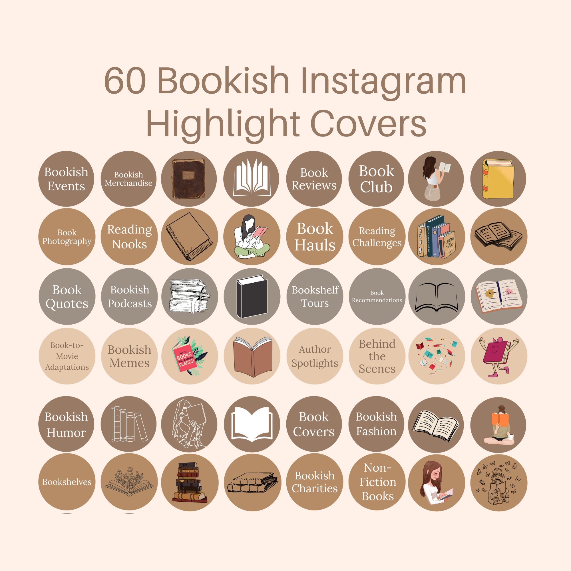 Bookish Instagram Highlight Covers, Book IG Icons, Book Lover Gift ...