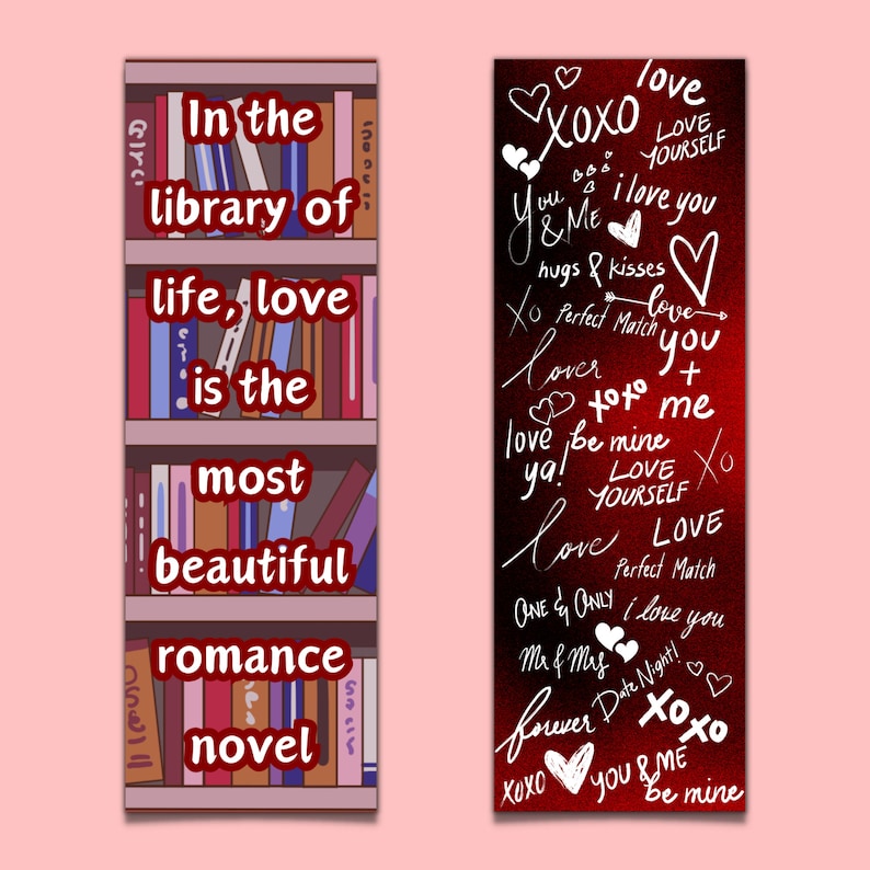 Printable Romance Reader Bookmark Set, Cute Bookish Bookmarks, Gift for ...