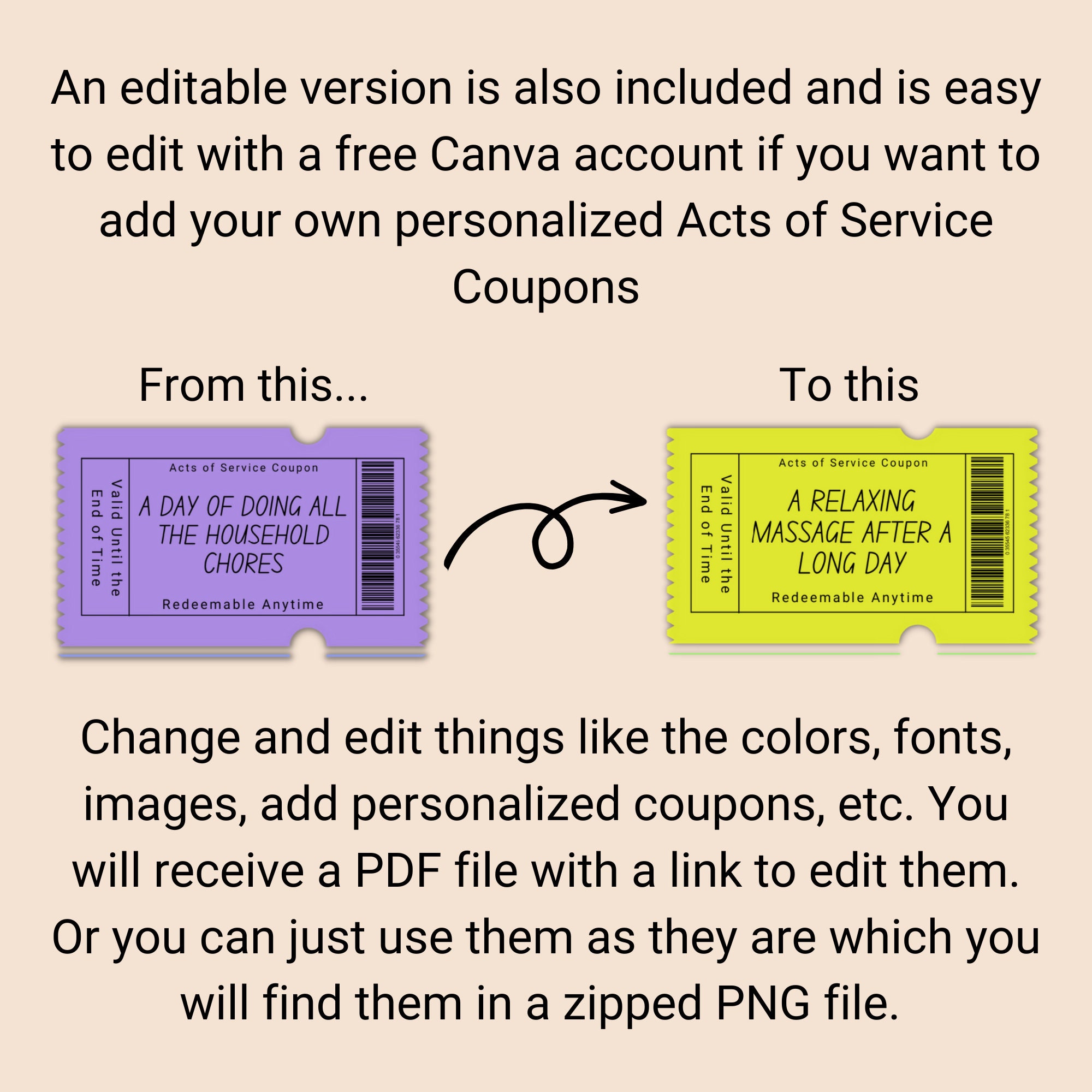40 Printable Acts of Service Love Coupons, Couple Coupons, Valentines ...