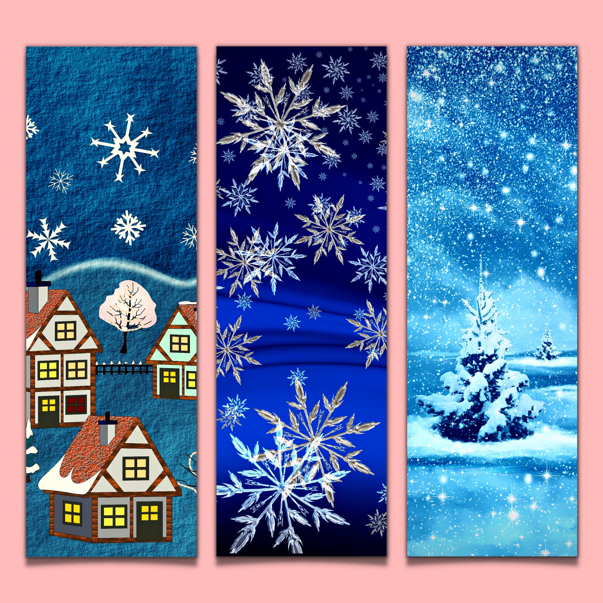 Printable Christmas Bookmark Set, Christmas Bookish Bookmarks, Gift for ...