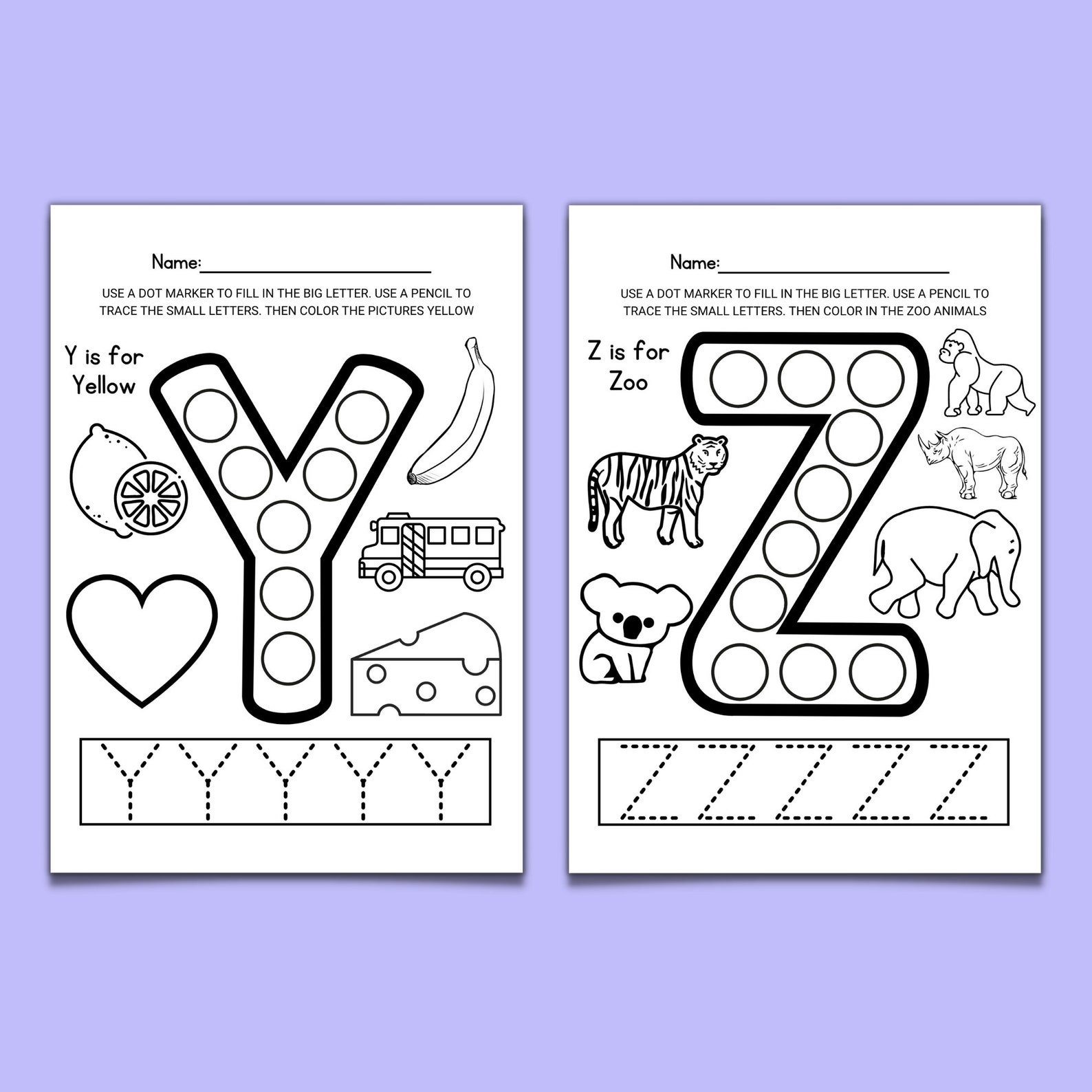 Printable Alphabet Dot Mat Worksheets, Preschool Printables ...
