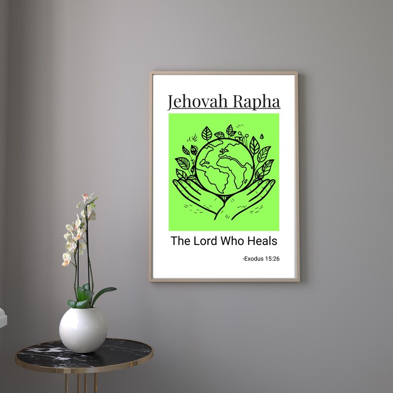 Printable Hebrew Names of God Jehovah Rapha Wall Art, Names of Jesus ...