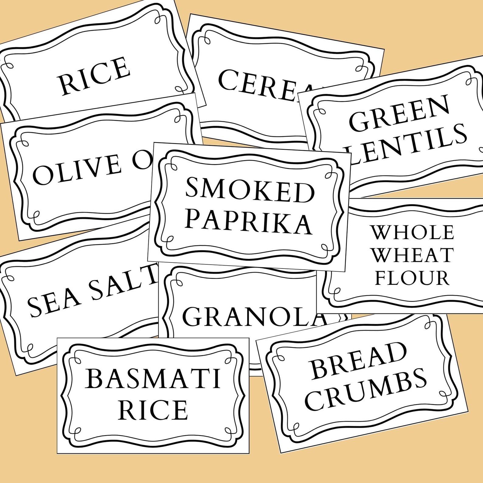 Printable Pantry Food Jar Labels, Minimalist Homemade Spice Jar Labels ...