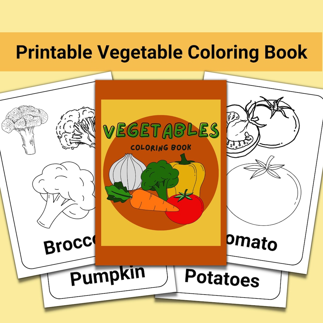 Printable Vegetable Coloring Book Worksheets, Preschool Printables for ...