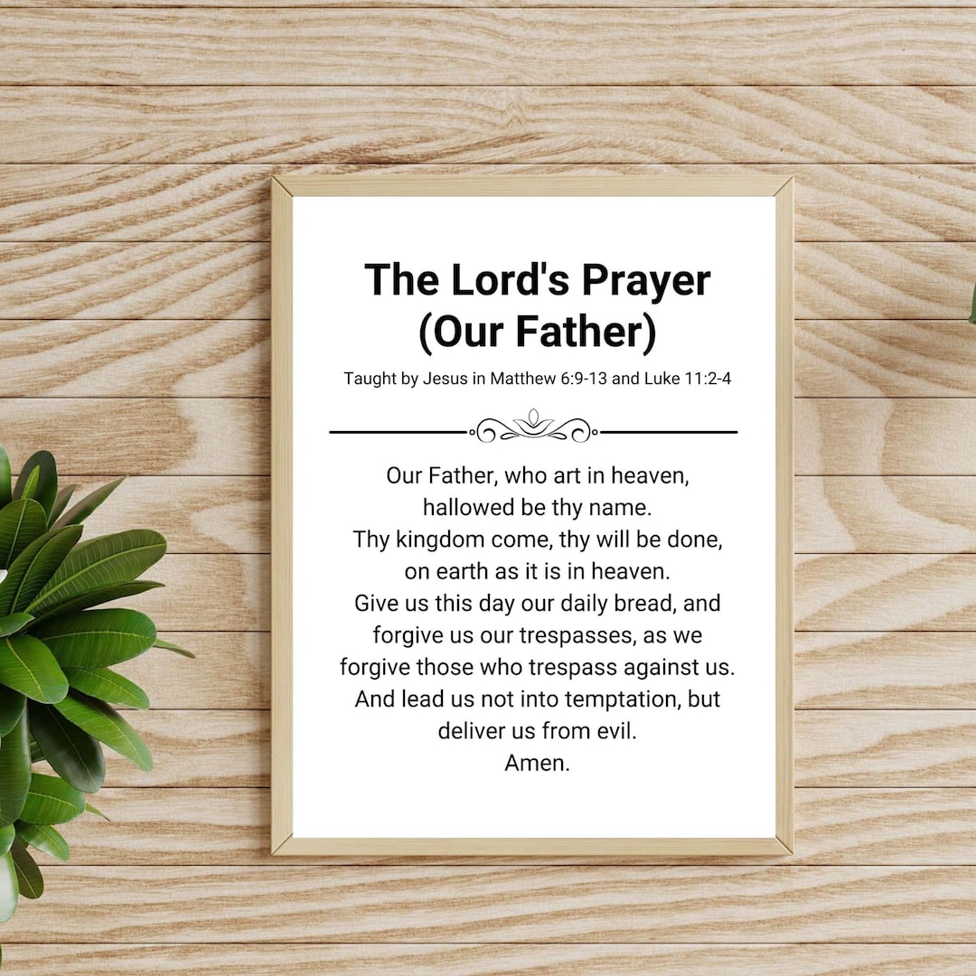 Printable the Lord's Prayer Wall Art Catholic Version, Modern Christian ...