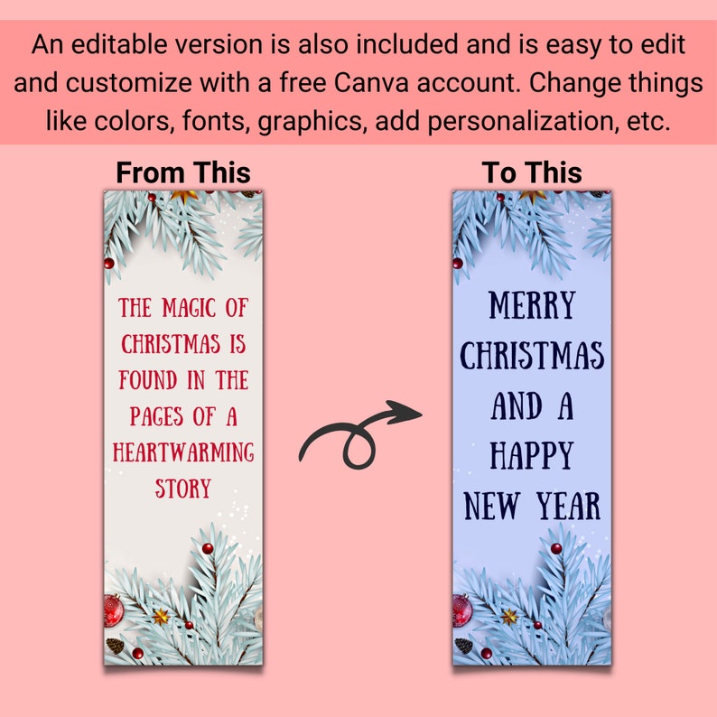 Printable Christmas Bookmark Set, Christmas Bookish Bookmarks, Gift for ...