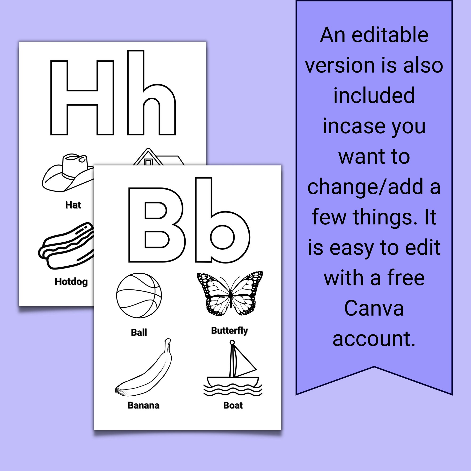Printable Alphabet Coloring Book Worksheets, Preschool Printables for ...